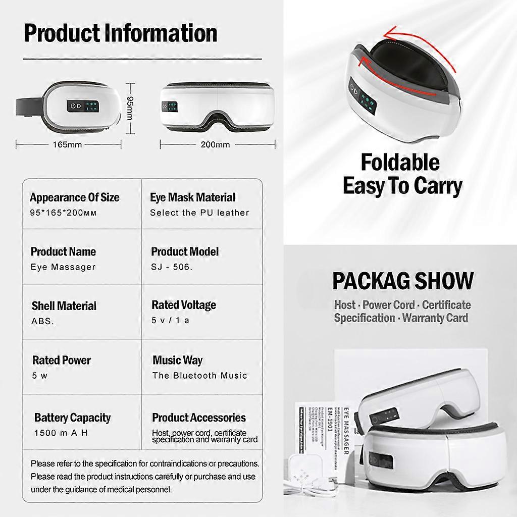 Portable Eye Massager Wrinkle Fatigue Relieve Hot Compressing Air ...