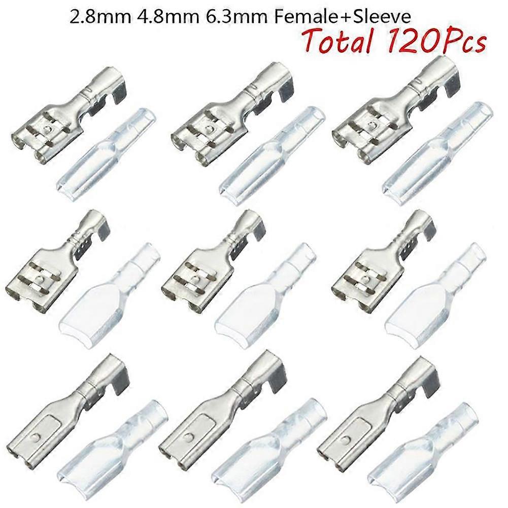2.8mm 4.8mm 6.3mm Female Spade Connectors Insulating Sleeve Crimp ...