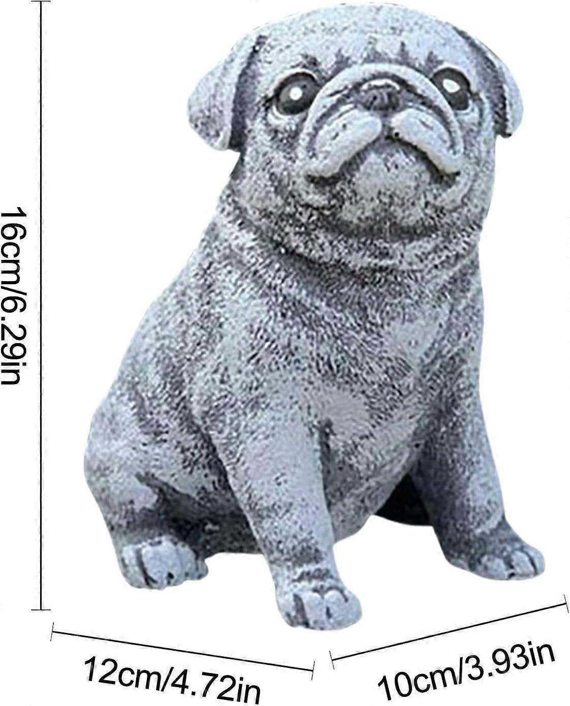 Pug Dog Statues, Outdoor Dog Statue, Adorable Puppy Figurine, Resin ...