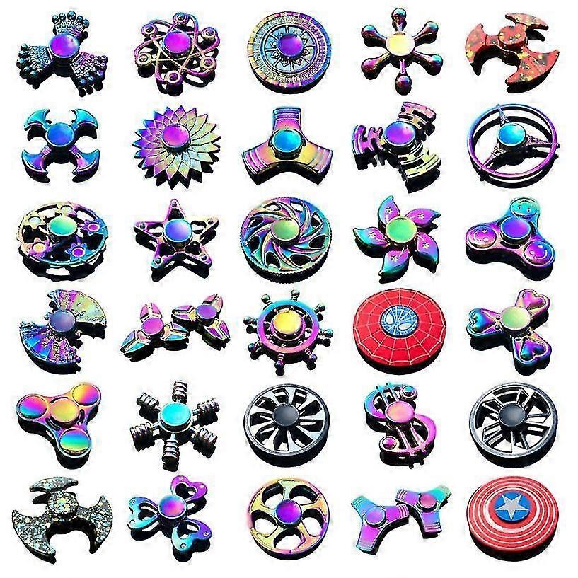 1pcs Metal Rainbow Fidget Spinner Colorful Edc Hand Spinner Anti ...