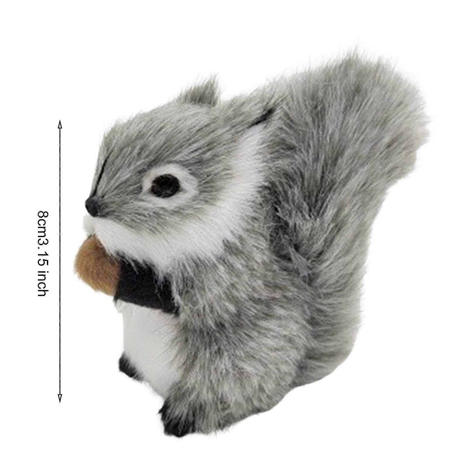 Plush Squirrel Figurine Realistic Simulation Squirrel Model Lifelike ...