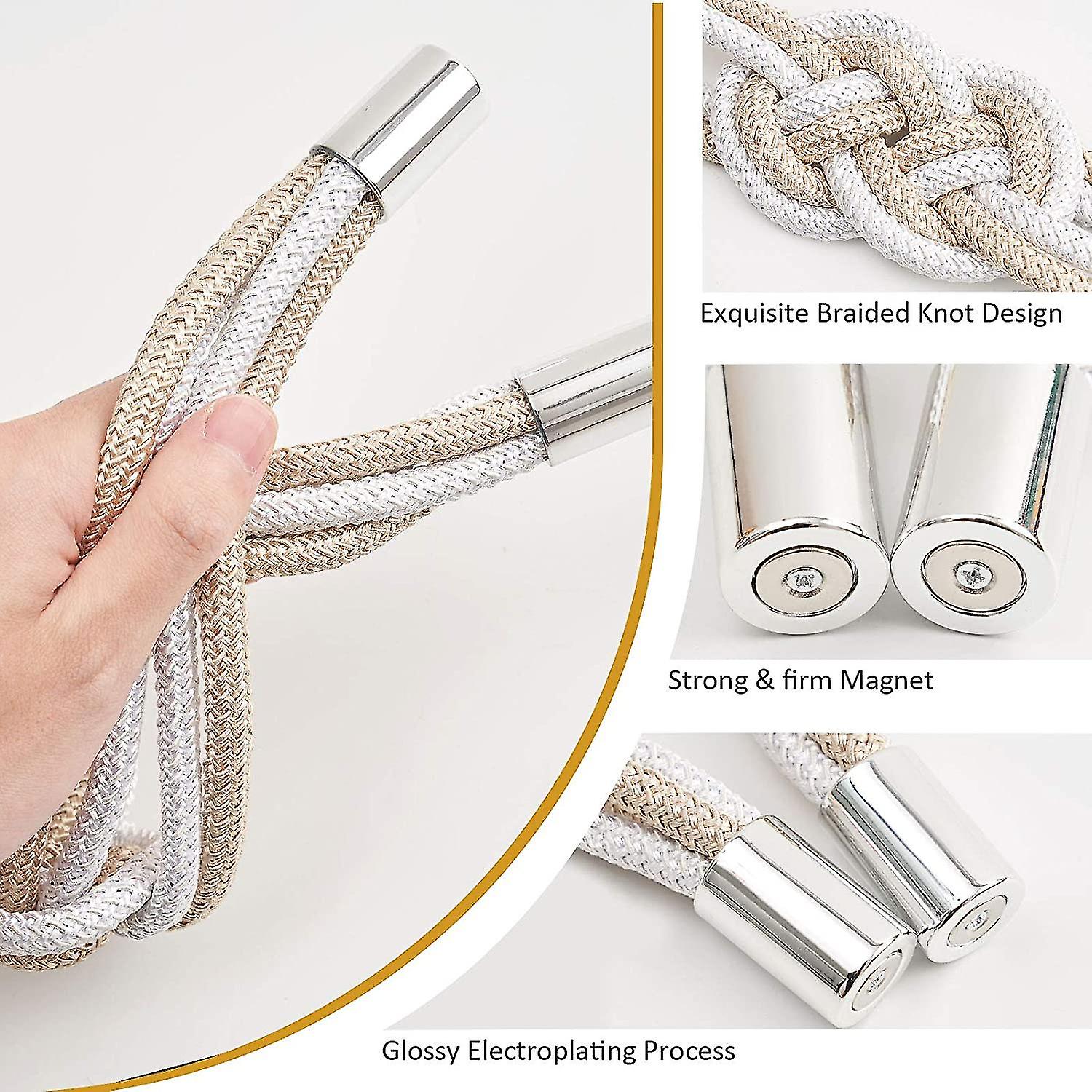 2-pack Strong Magnetic Curtain Back Straps Upgraded Nordic Minimalist ...