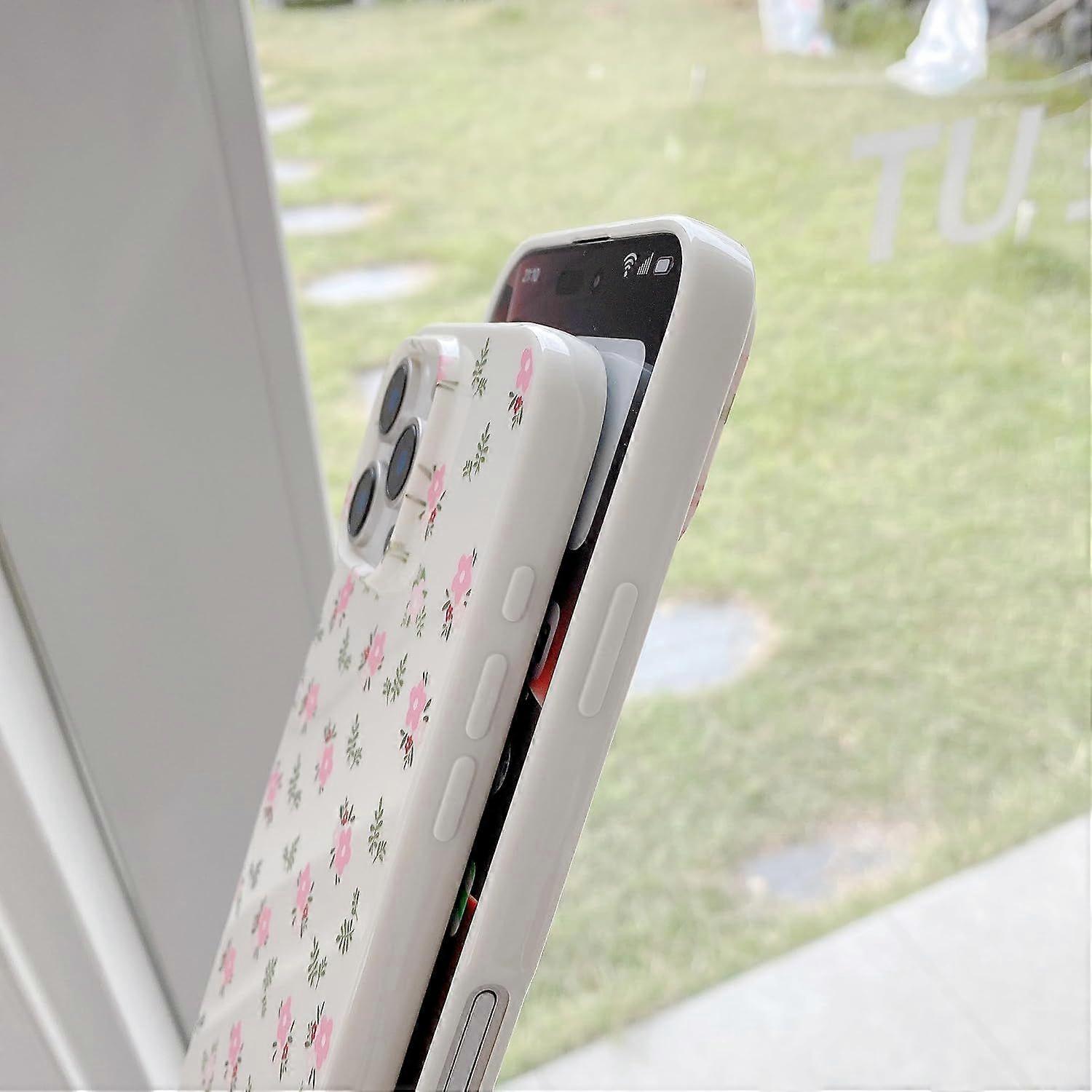 For iPhone 16 Pro Max Case, Cute Pink Floral Flower Pattern Aesthetic ...