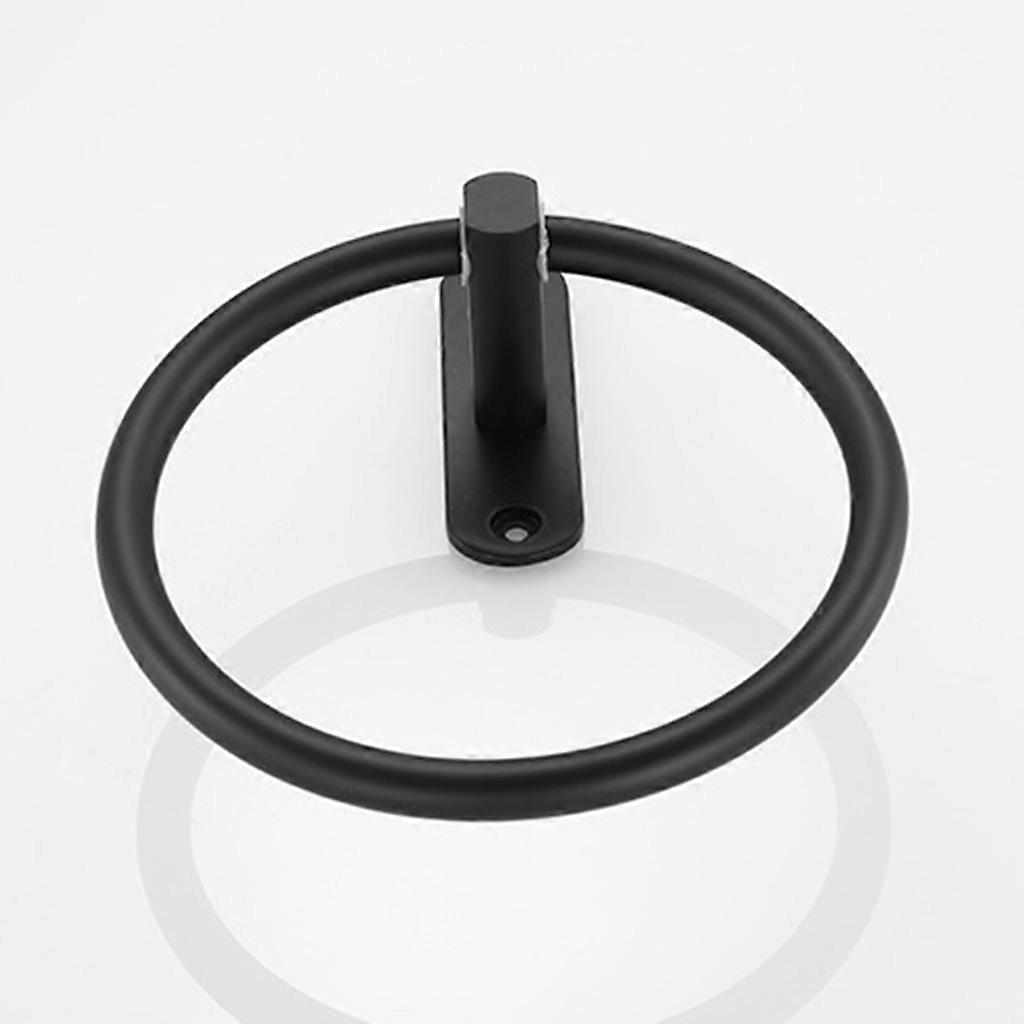 Wall Mounted Round Towel Holder Retro Black Towel Ring Wall Hanging ...
