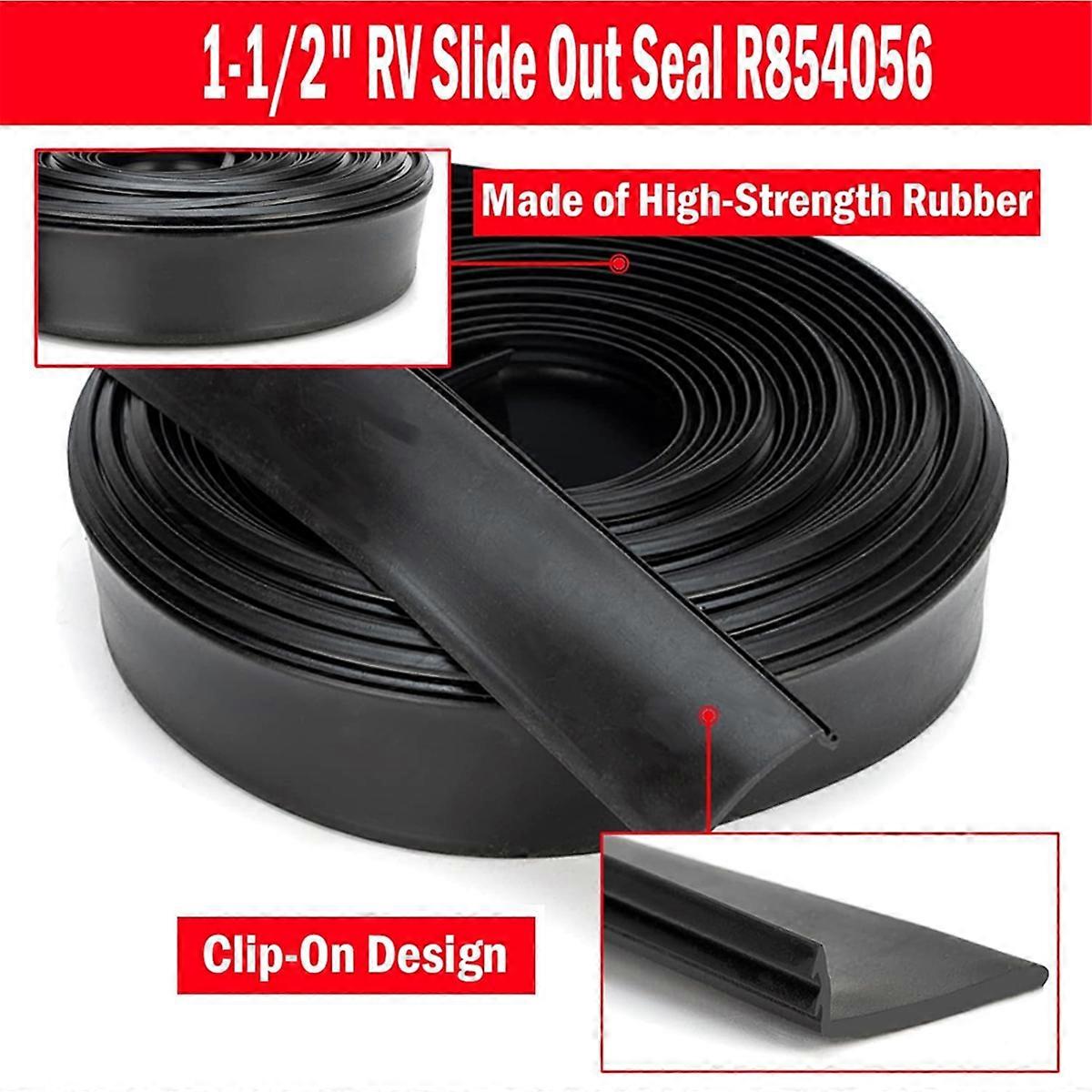 RV Slide Out Seal-1-1/2 Inch Slide-Out Wiper Seal (Clip-on)Rubber Seal ...