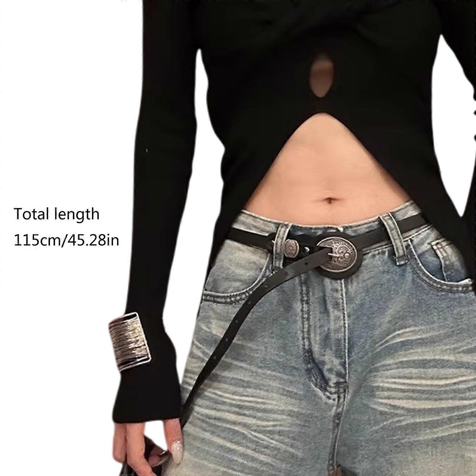 Stylish Waist Belt Silver Buckle Punk Chain Costume Belt for Wrap Dress ...