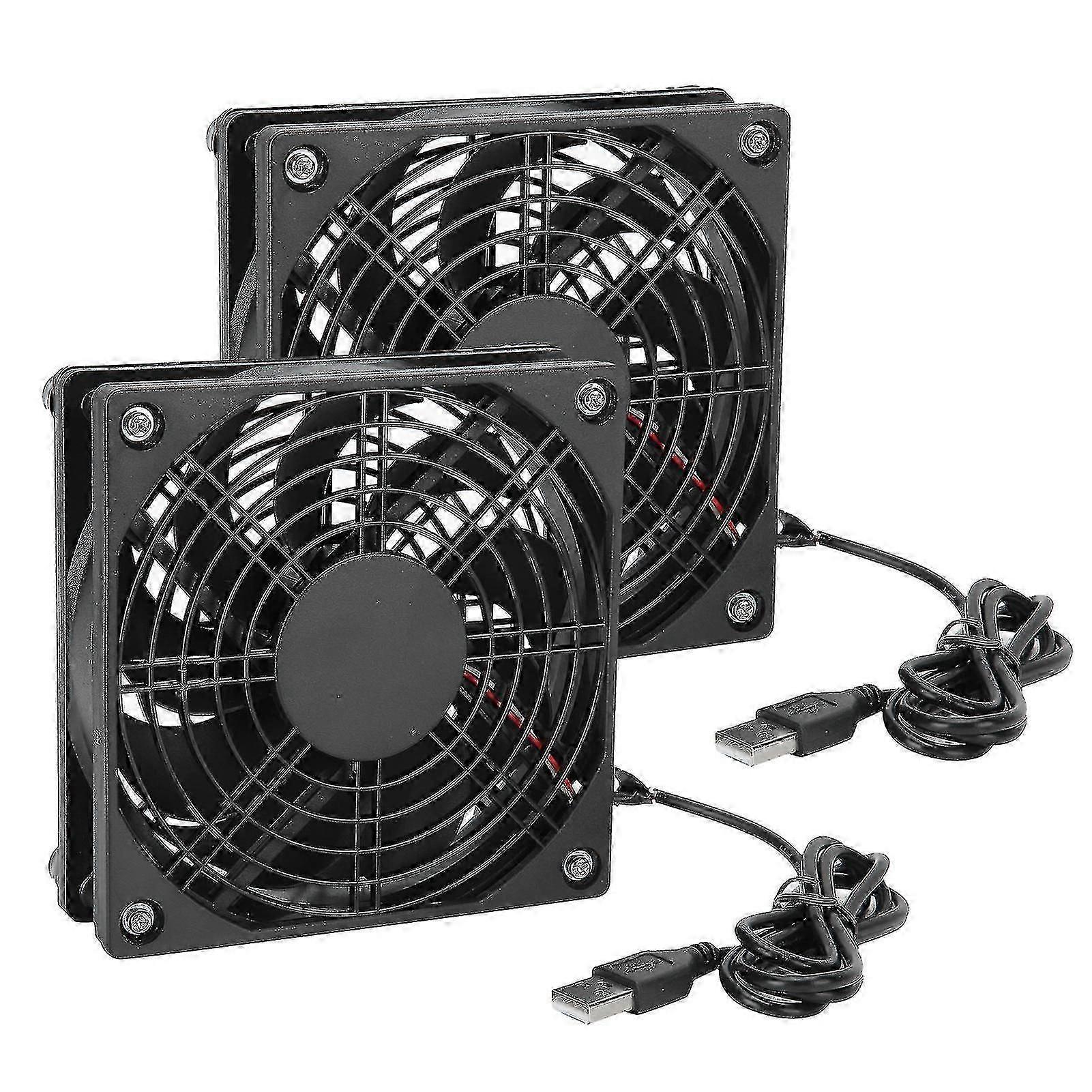 2pcs Computer Case Fan Ultra Silent Quiet Cooling Fan 5V USB PC Cooler ...
