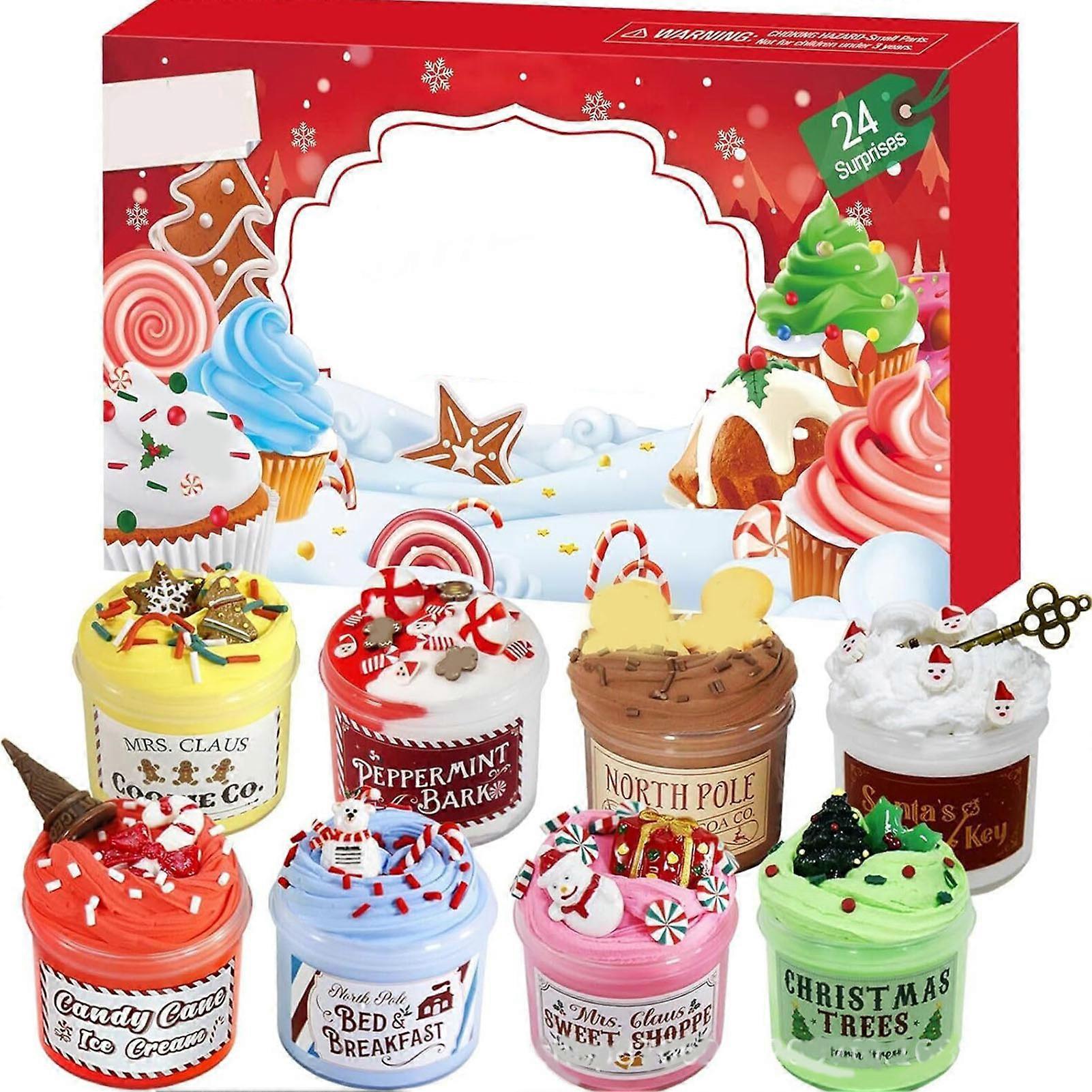Slime Advent Calendar 2024, 24 Days Xmas Kit, 35.81x20.57cm, 550g ...