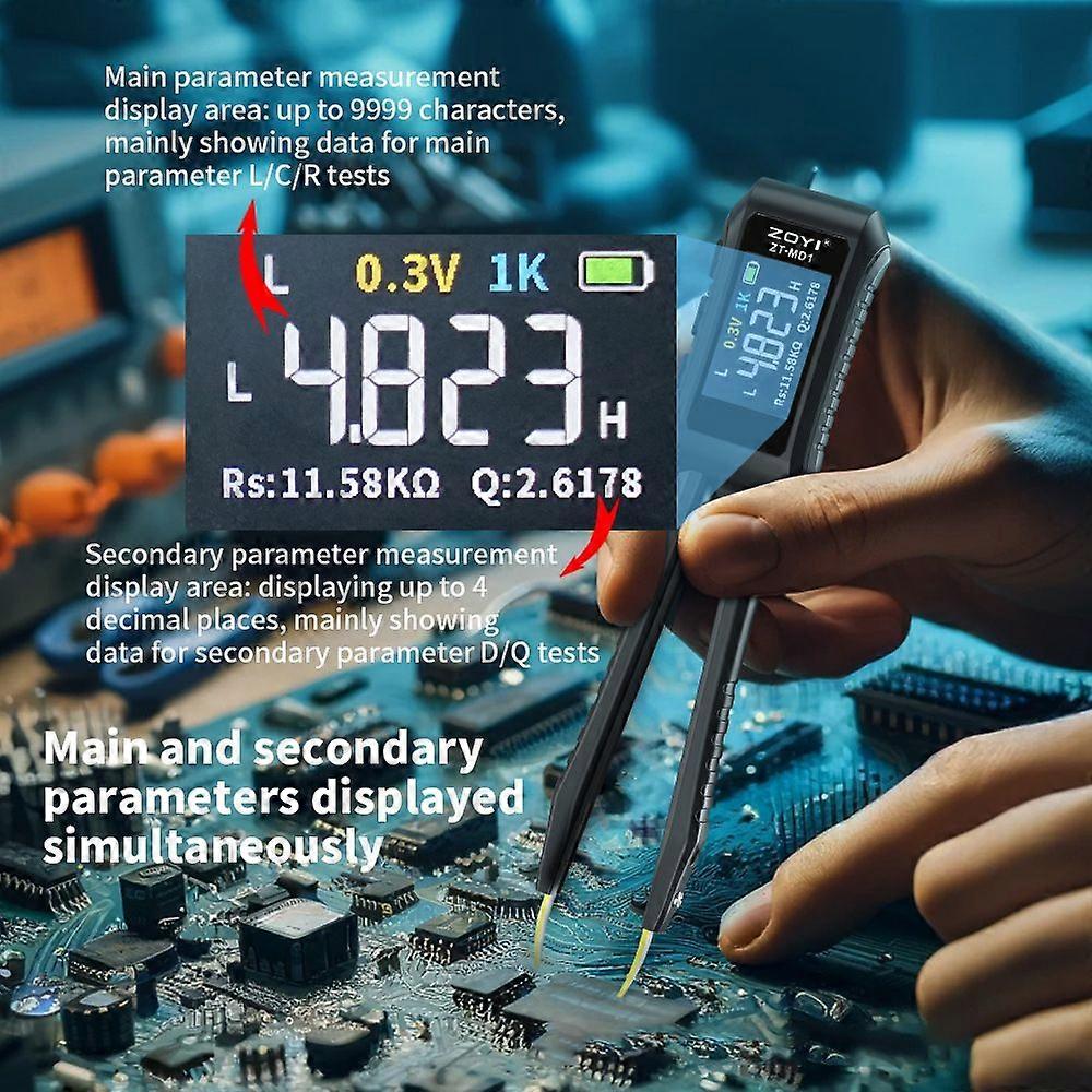 ZOYI ZT-MD1 Digital Smart Tweezers LCR SMD ESR Tester Measurement Tools ...