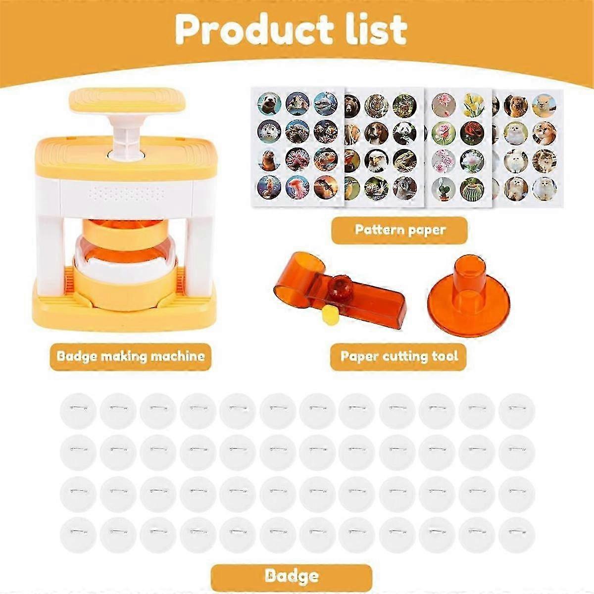 Solid Pin Maker Kit for Children, CreativePress DIY Badge Punch Machine ...