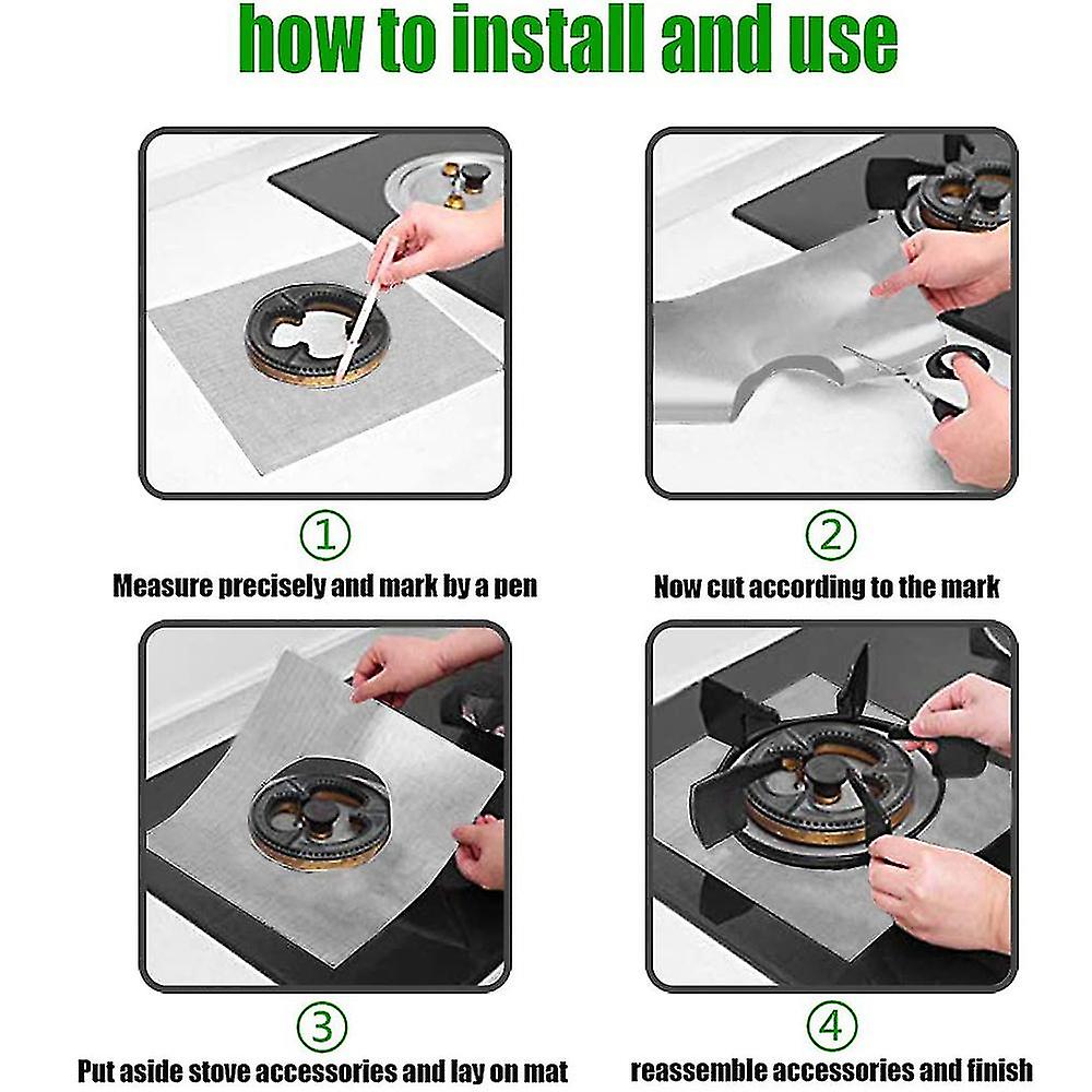 8 Pack Stove Burner Covers, Gas Stove Burner Liners,non-stick Reusable ...