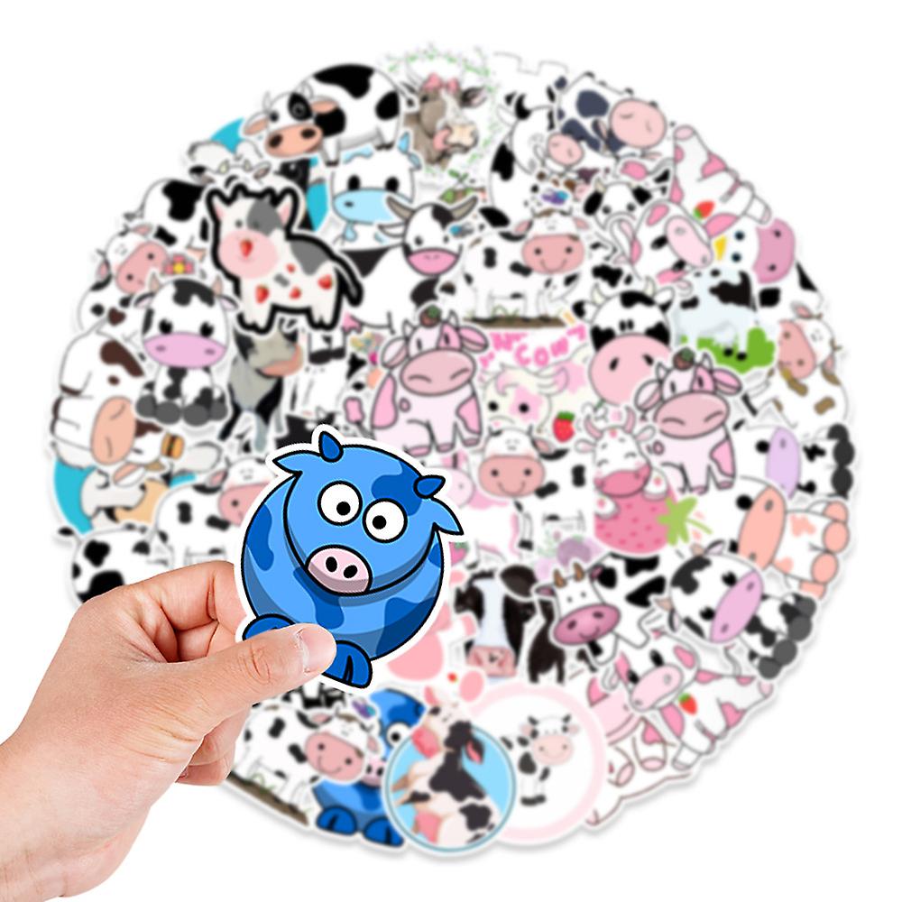 50 Pcs Cow Stickers Pack, Vinyl Waterproof Cute Cartoon Animal Sticker ...
