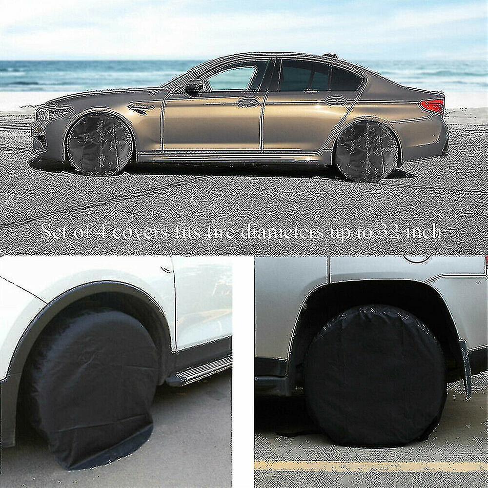 4 Pack Waterproof Tire Cover Spare Tyre Wheel Rv Trailer Camper Anti ...