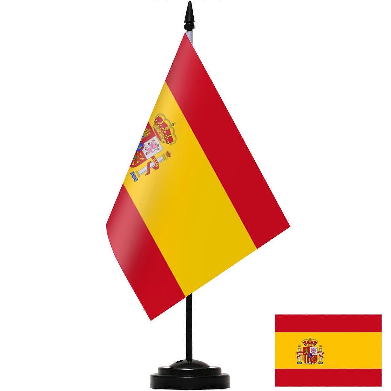 Spanish flag office table flag stand desktop flag ornaments indoor ...