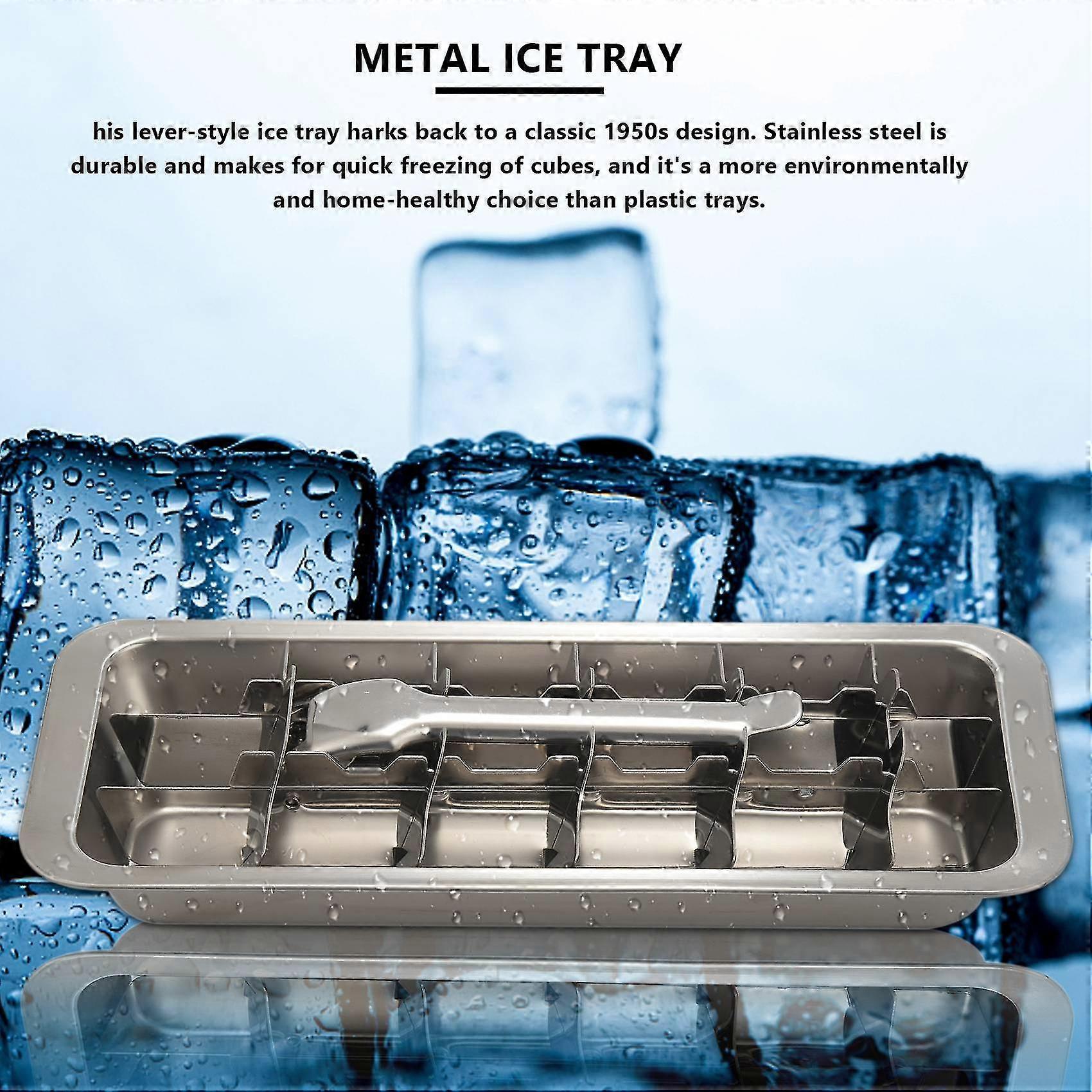 Lever-style Ice Tray, 2 In 1 Stainless Steel Ice Making Mold And Ice ...