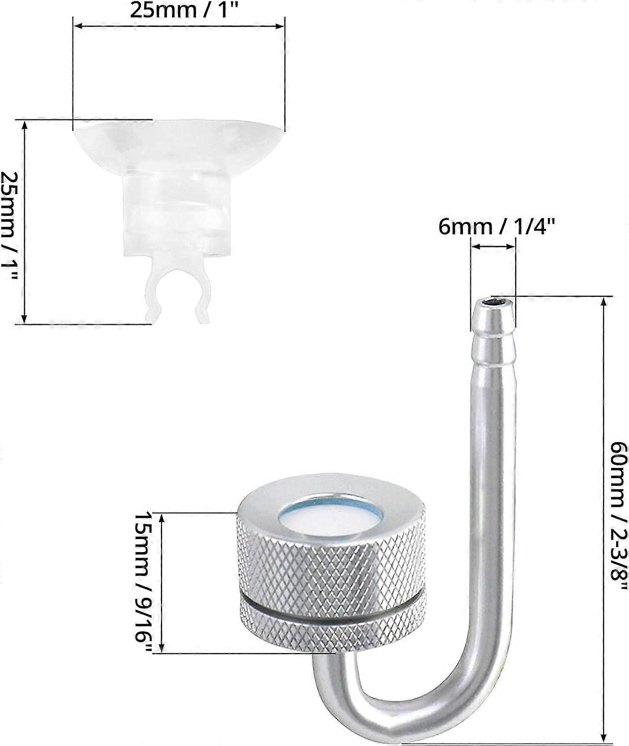 Aquarium atomizer, CO2 diffuser, with suction cups and U-pipe, for all ...