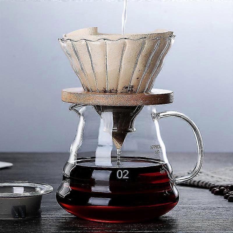 Wooden Coffee Dripper Reusable Filters V60 Glass Style Glass Coffee ...