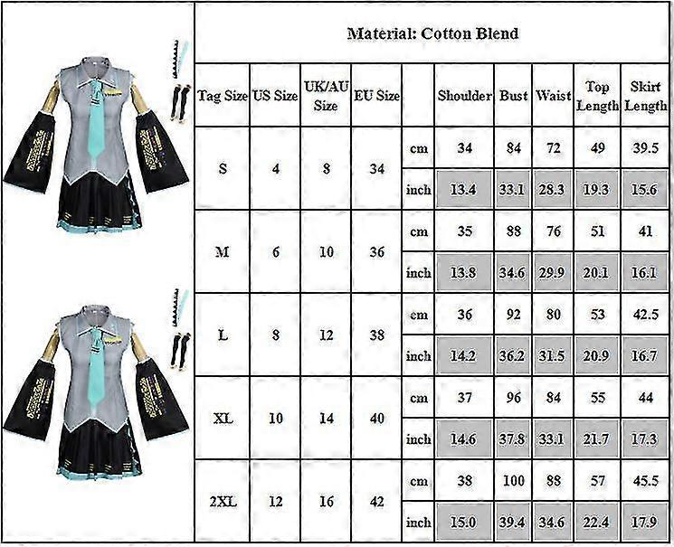 Hatsune Miku Cosplay Party Costume For Women Performance Show Dress ...