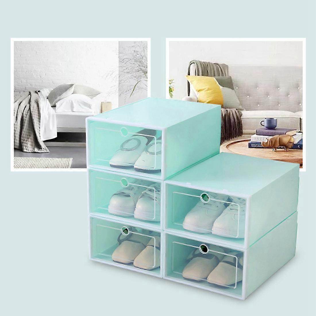 6-Piece Candy Color Shoe Box, Transparent Plastic Shoe Storage Box ...