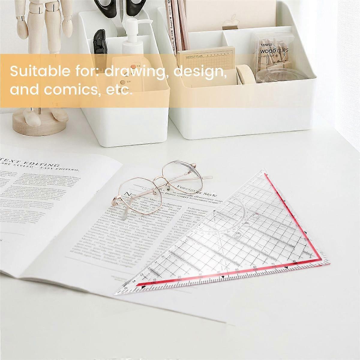 30CM Drawing Triangle Ruler Multi-Function Drawing Design Ruler with ...