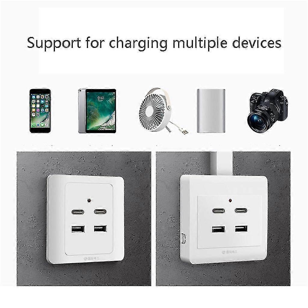 Usb Outlet Typec Usb Wall Charger Outlet Charging Power Outlet With Usb ...