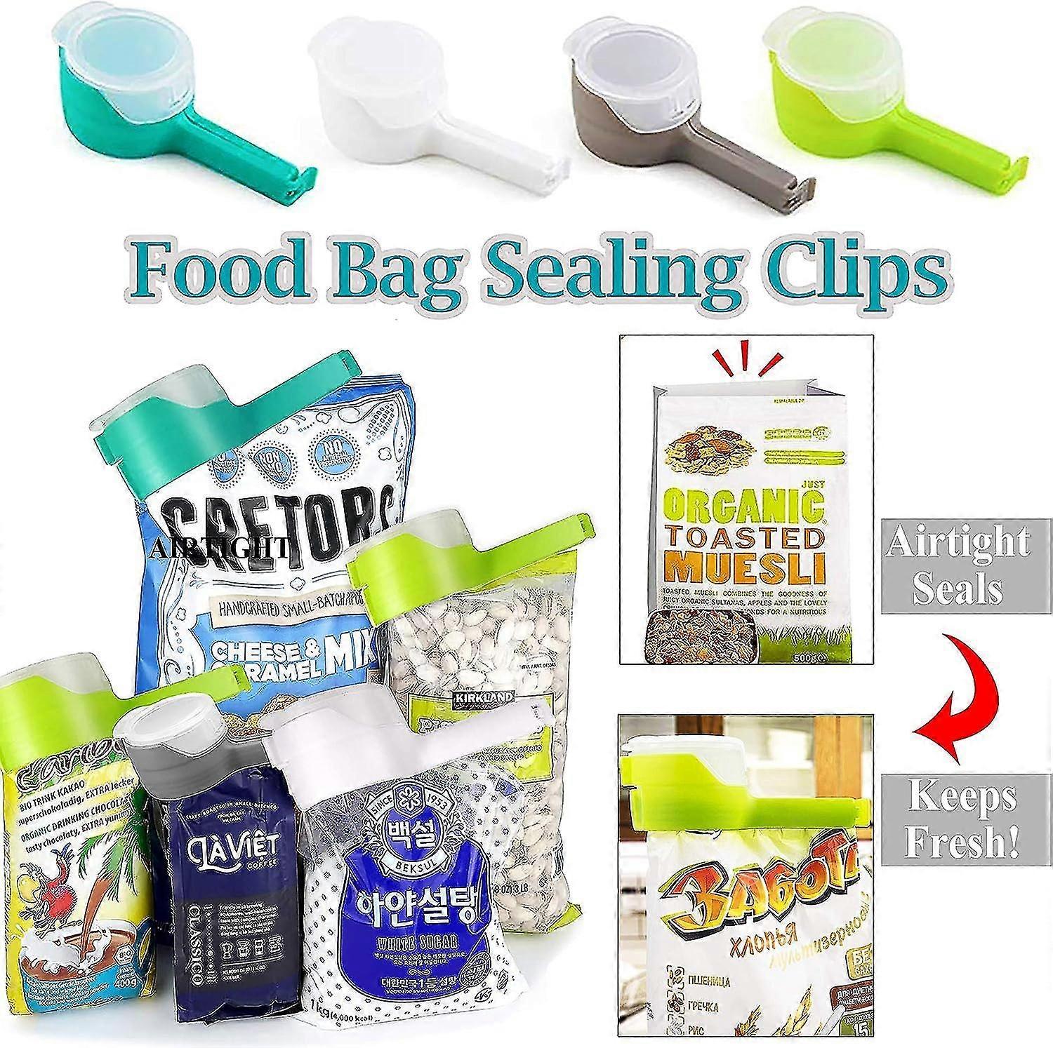 Bag Clips For Food, Food Storage Sealing Clips With Spout, Kitchen Chip ...