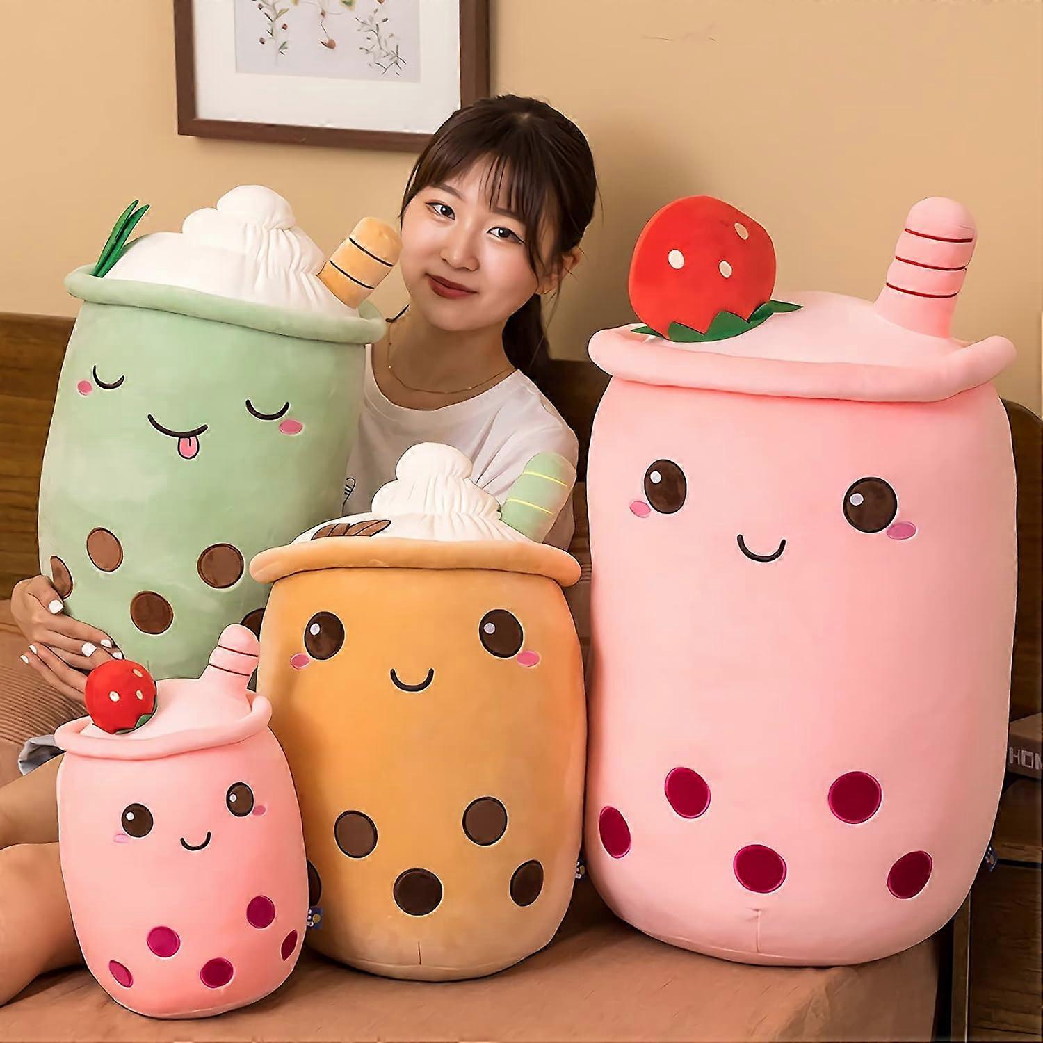 Boba Plush Toy Cute Stuffed Bubble Tea Food Shaped Throw Pillow Cushion ...