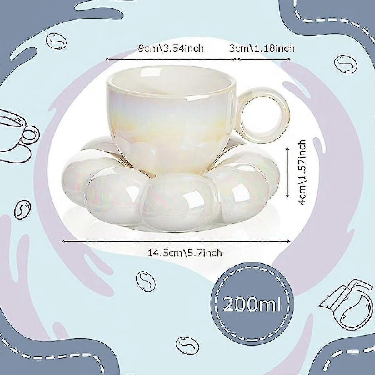 2 Pieces Ceramic Cloud Mug Cute Cup with Sunflower Coaster 7oz Cute ...