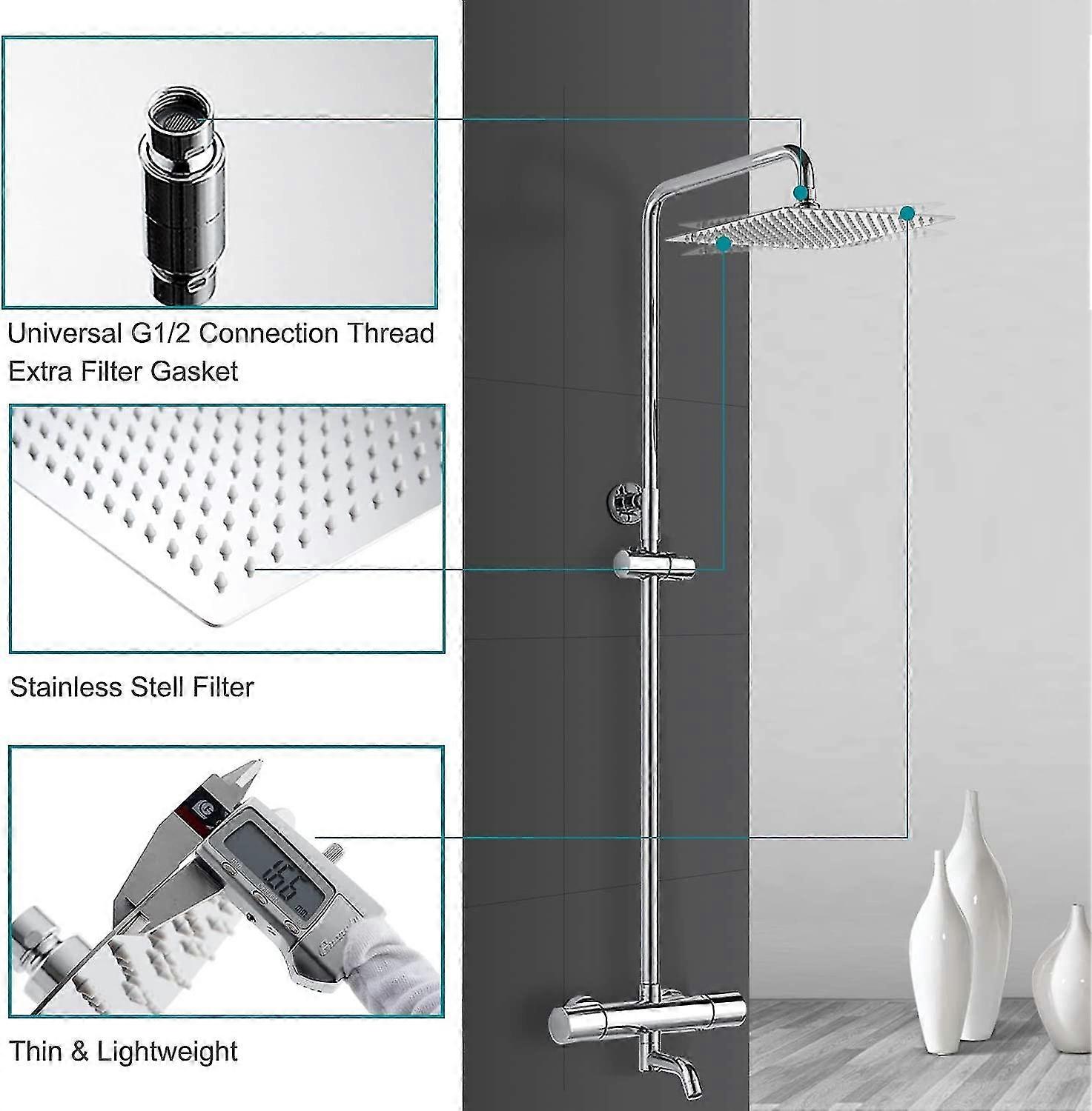 2023 - Overhead Shower Rain Shower, Built-in Shower Heads Stainless ...