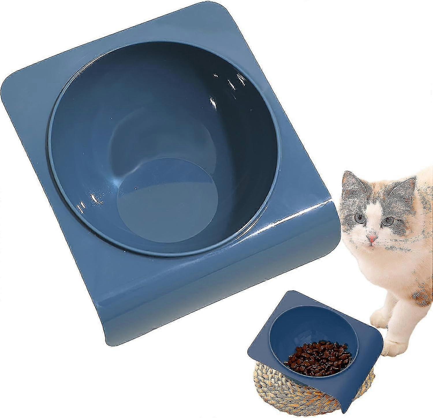 Slanted Cat Bowl, 15 Degree Inclined Single Bowl For Cats, Slanted Food ...