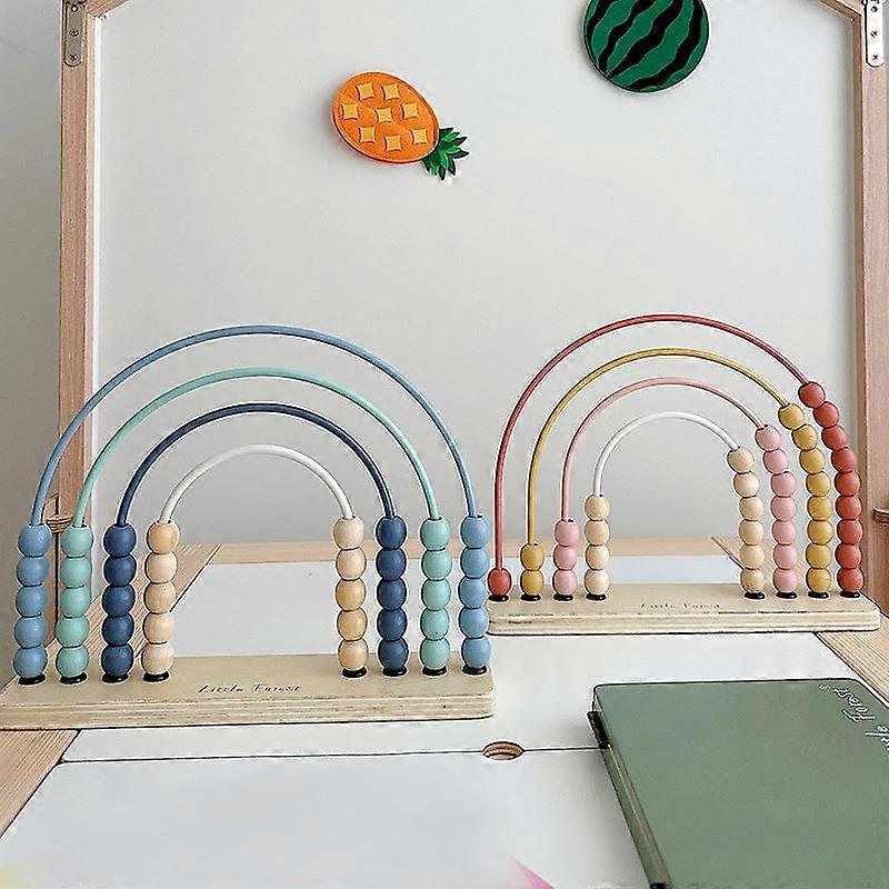 Children's wooden rainbow counting frame kindergarten rainbow counting ...