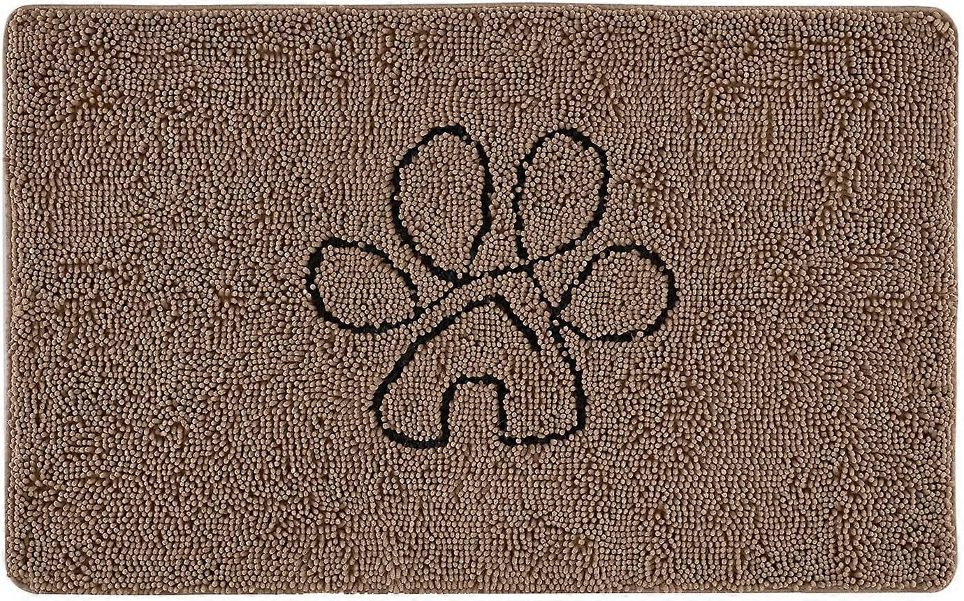 Brown Durable Chenille Indoor Doormat Traps Mud and Water, Non Slip Low ...