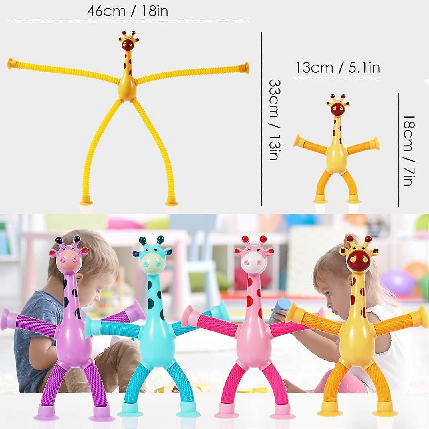 4pcs Telescopic Suction Cup Giraffe Toys, Educational Stress Relief ...