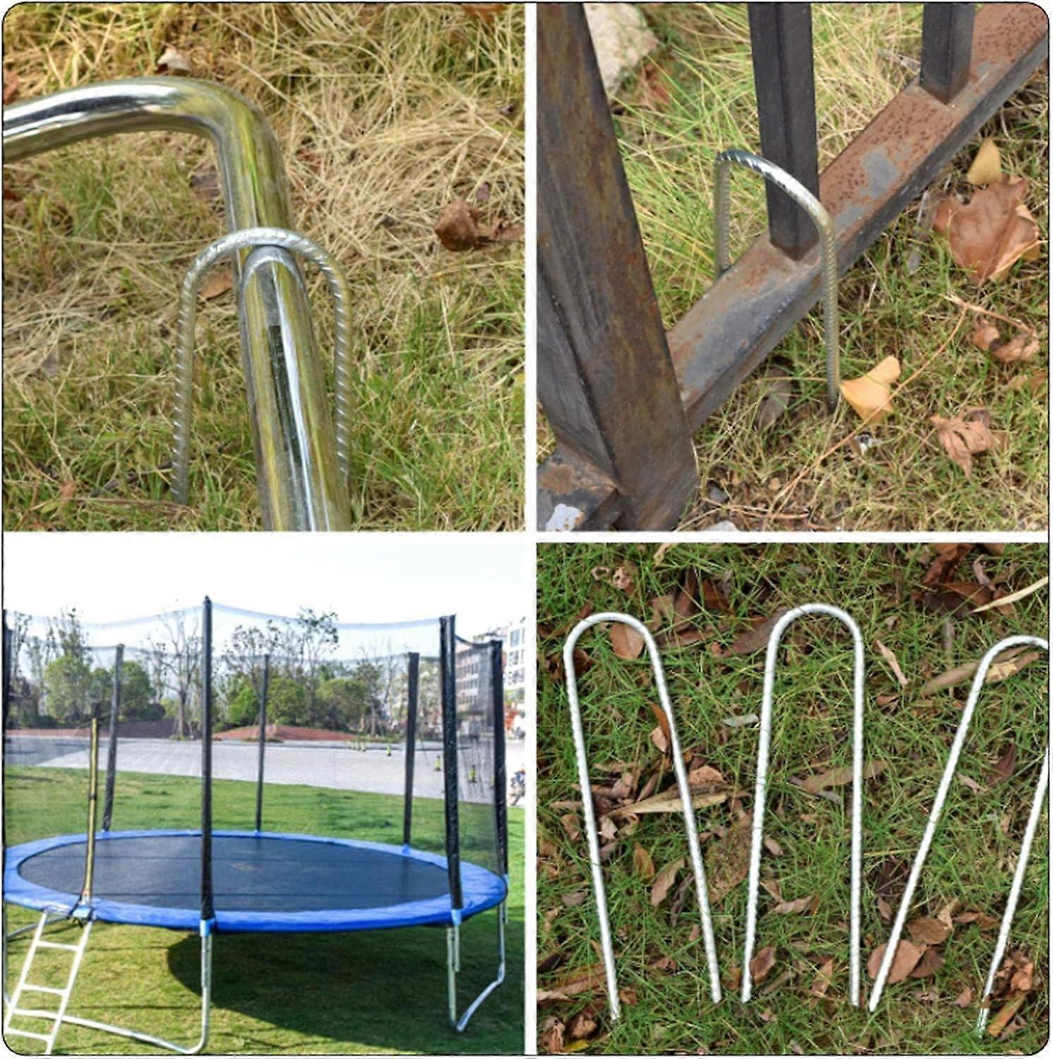 Set of 4 Trampoline Ground Anchor Set, Camping Tent Pegs, Reinforcement ...