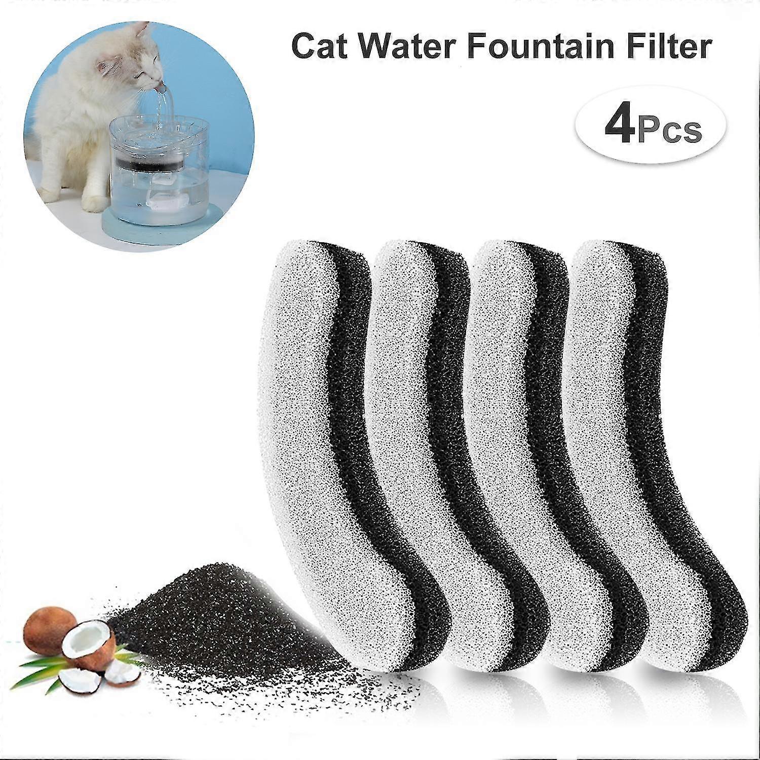 4pcs Filters for 61OZ/1.8L Transparent Cat Water Fountain Filters Pet ...