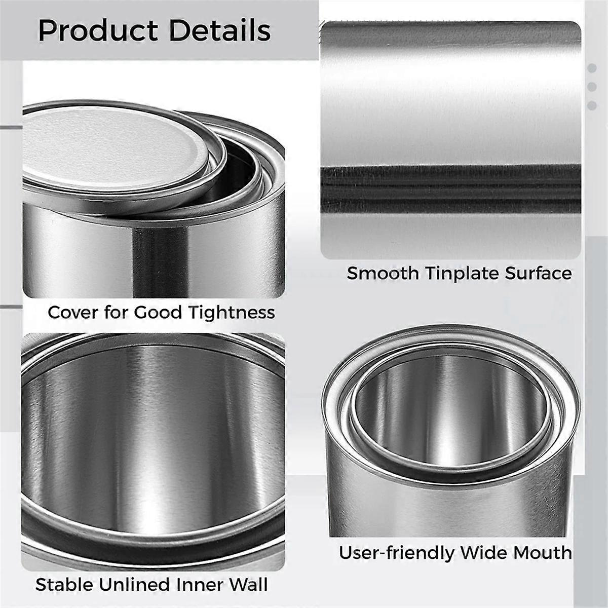 12Pcs Metal Paint Cans 0.5L Empty Unlined Paint Cans Metal Paint Pails ...