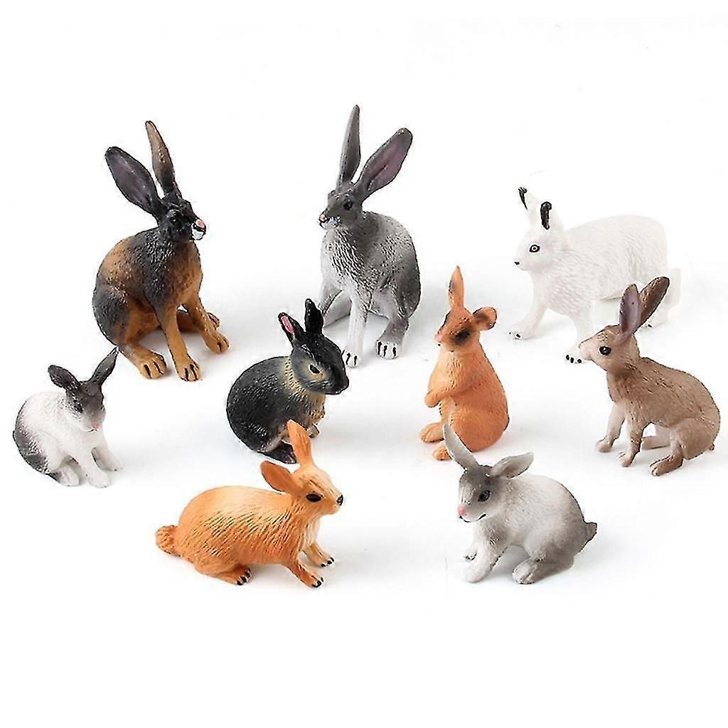 Realistic Rabbit Figurine Zoo Farm Animal Model Teaching Toys Tabletop ...