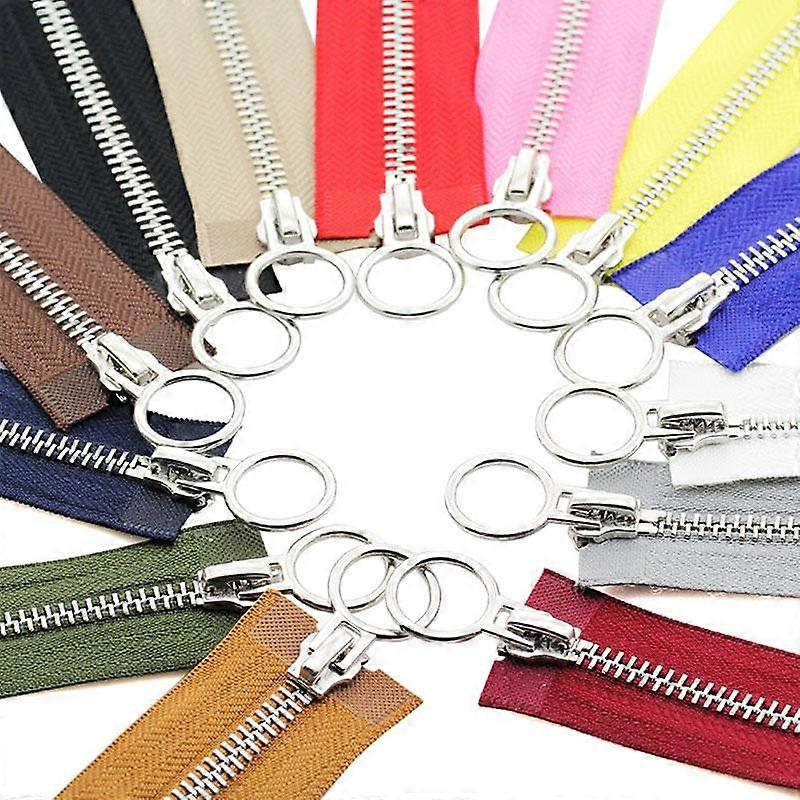 5# 70/90cm Metal Zipper Double Slider Round Ring Zipper For DIY Sewing ...