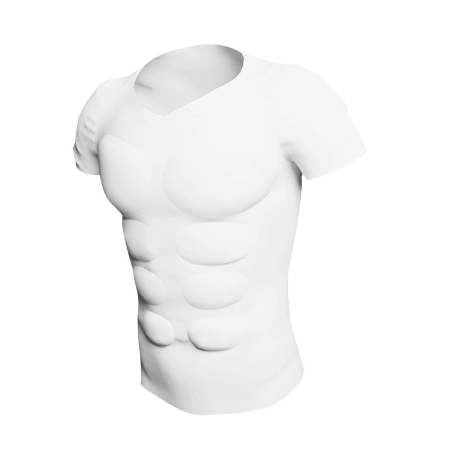 Padded Muscle Shirt Adult Fake Chest Shaper Shoulders Suit Men Enhancer ...