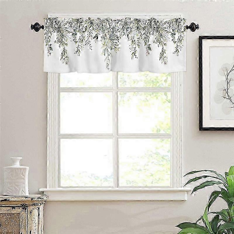 Sage Green Curtain Valance compatible Windows Watercolor Eucalyptus ...