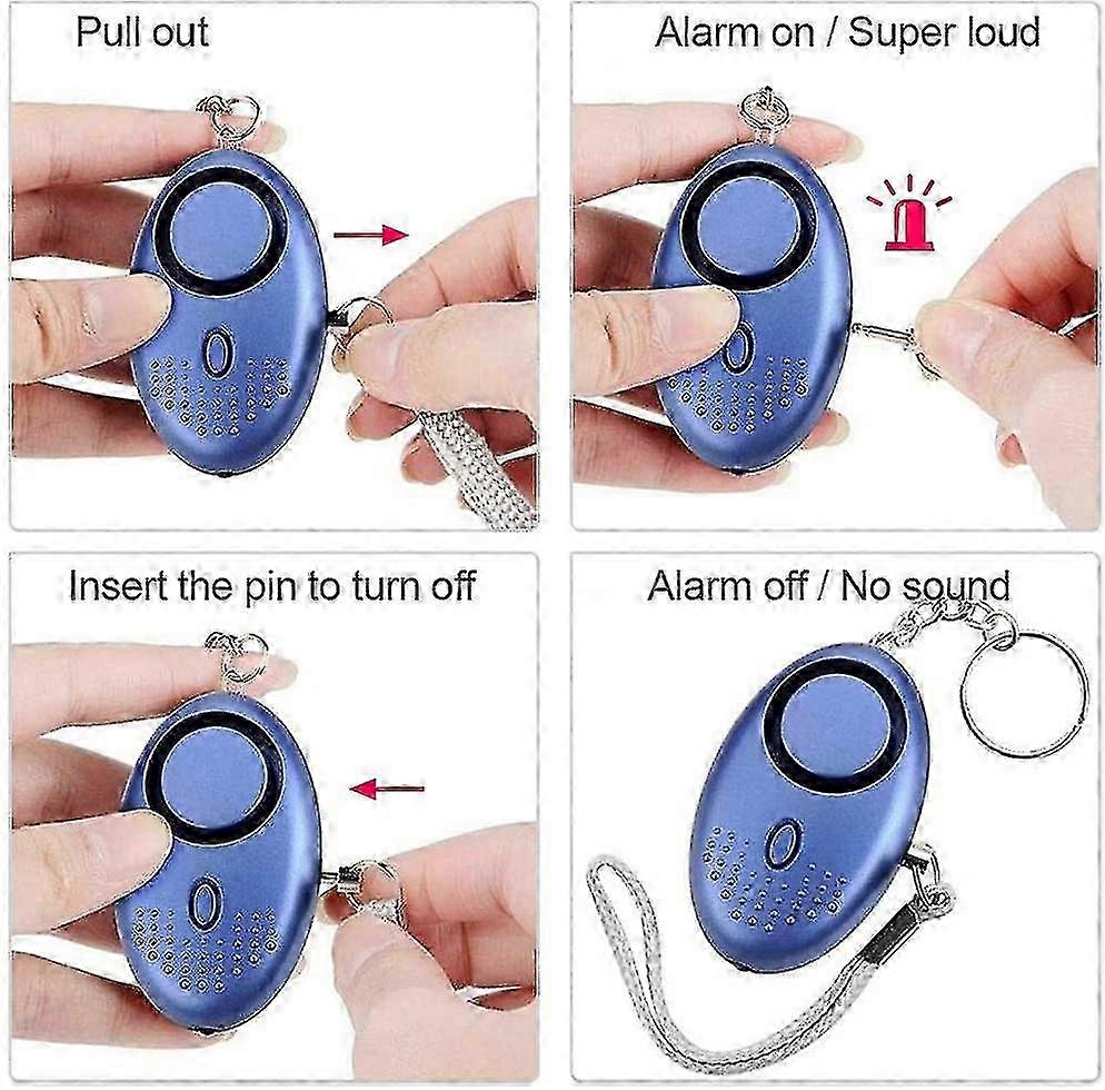 5 Pack 140db Personal Security Alarm Keychain With Led Light,personal ...