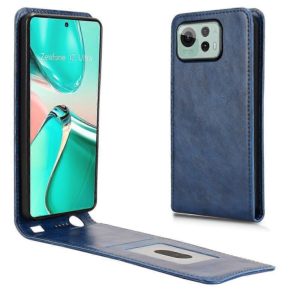 For Asus Zenfone 12 Ultra 5G Case with Card Slot Magnetic Vertical Flip ...
