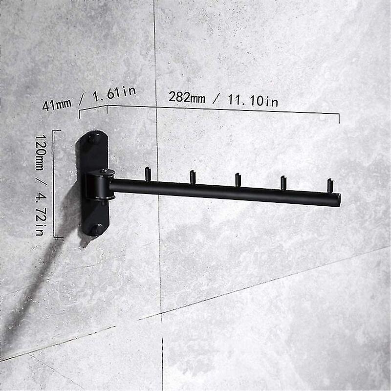 Stainless Steel Clothes Hanger With Swing Arm Support Bars Wall Mounted ...