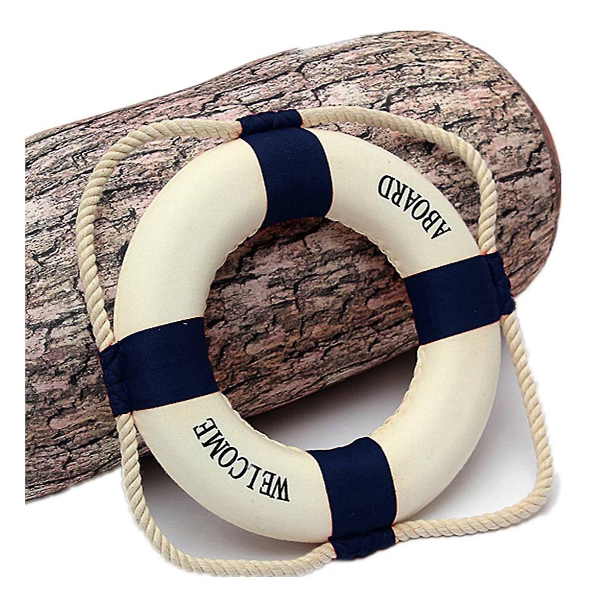 Welcome Aboard Foam Nautical Life Ring Boat Wall Hanging Blue 50cm ...