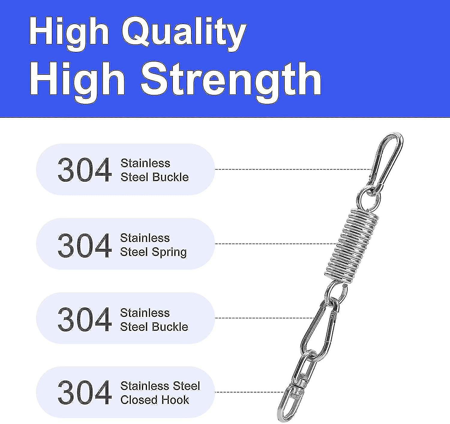 Spring Hanging Chair, Swing Steel Spring With 2 Carabiners And 360 ...