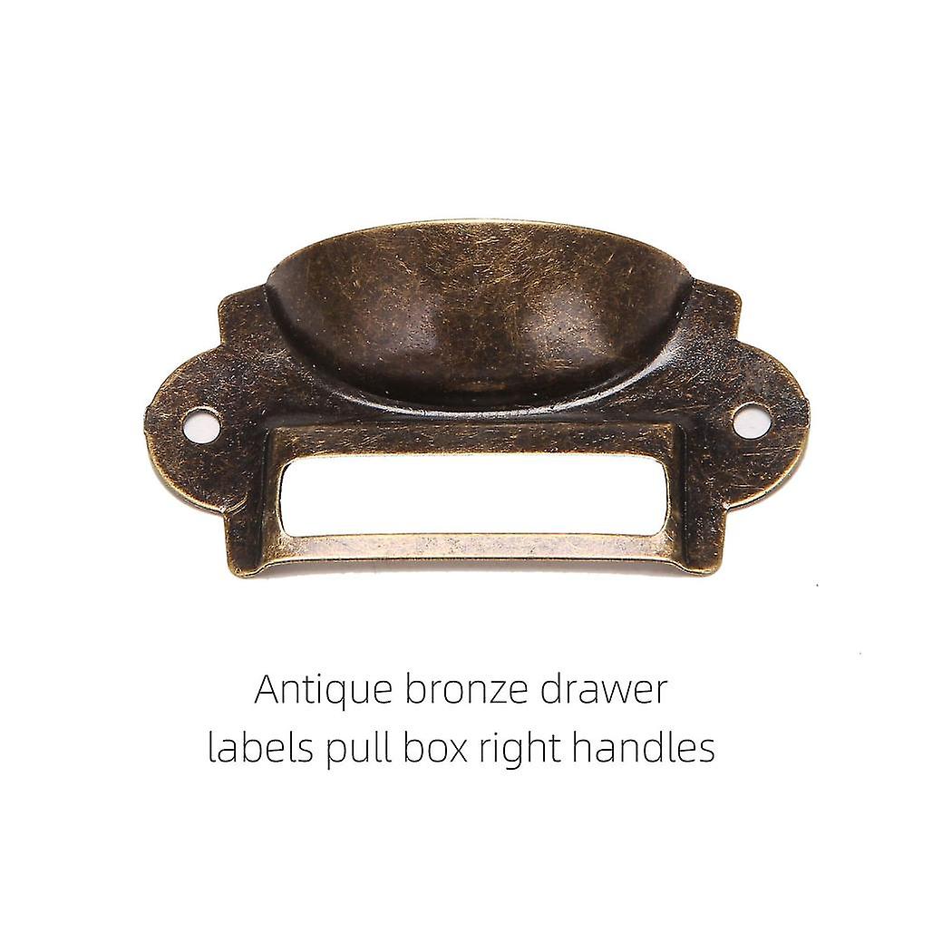 20pcs File Name Card File Cabinet Handles Label Holder Antique Bronze ...