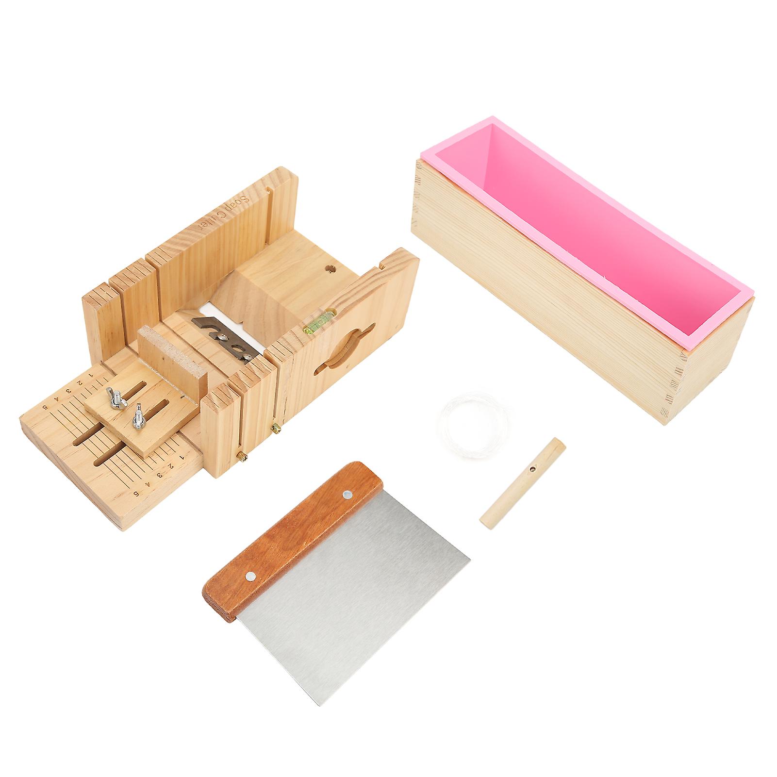 Soap Cutter Include Wooden Box Silicone Mold Stainless Steel Cutter ...