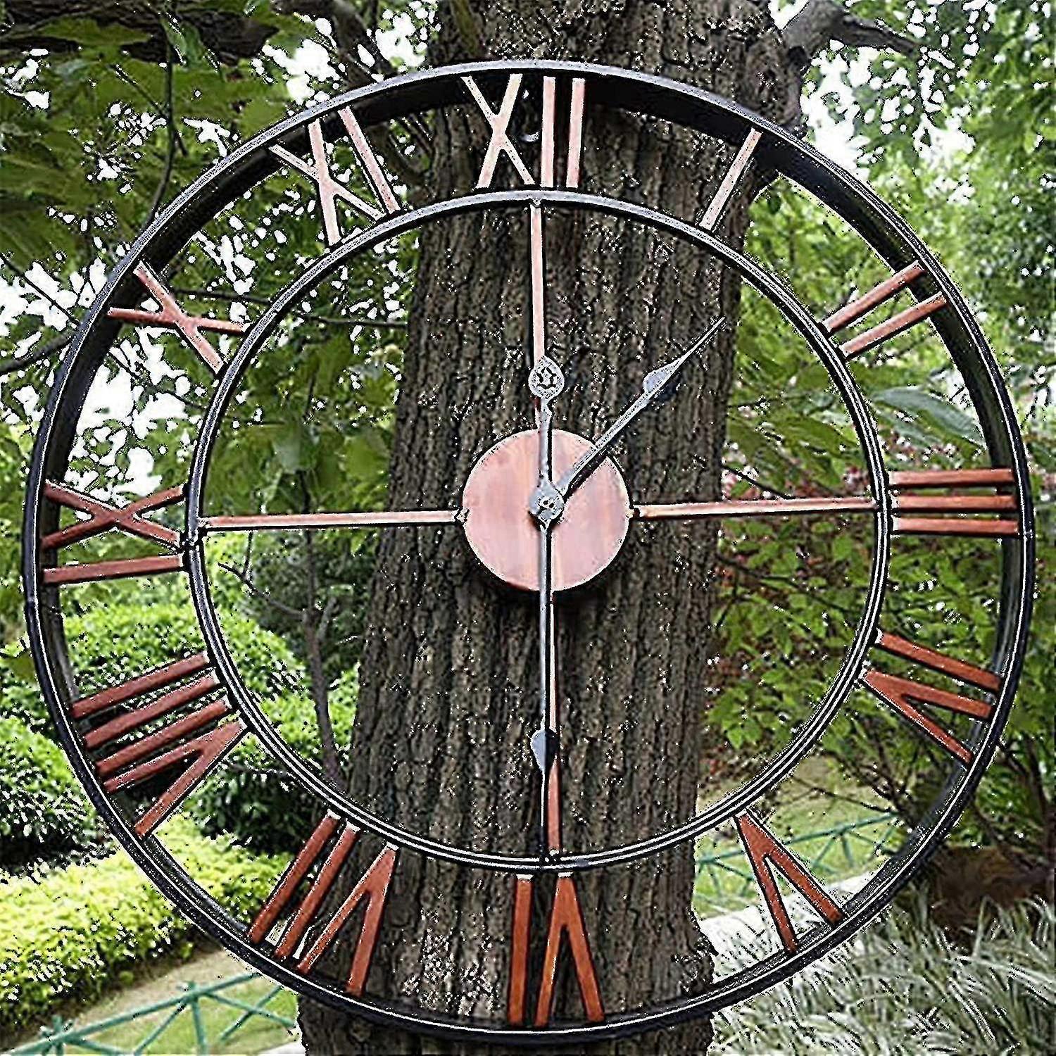 Garden Clock Outdoor Garden Wall Clock Large Roman Numeral Garden Clock ...