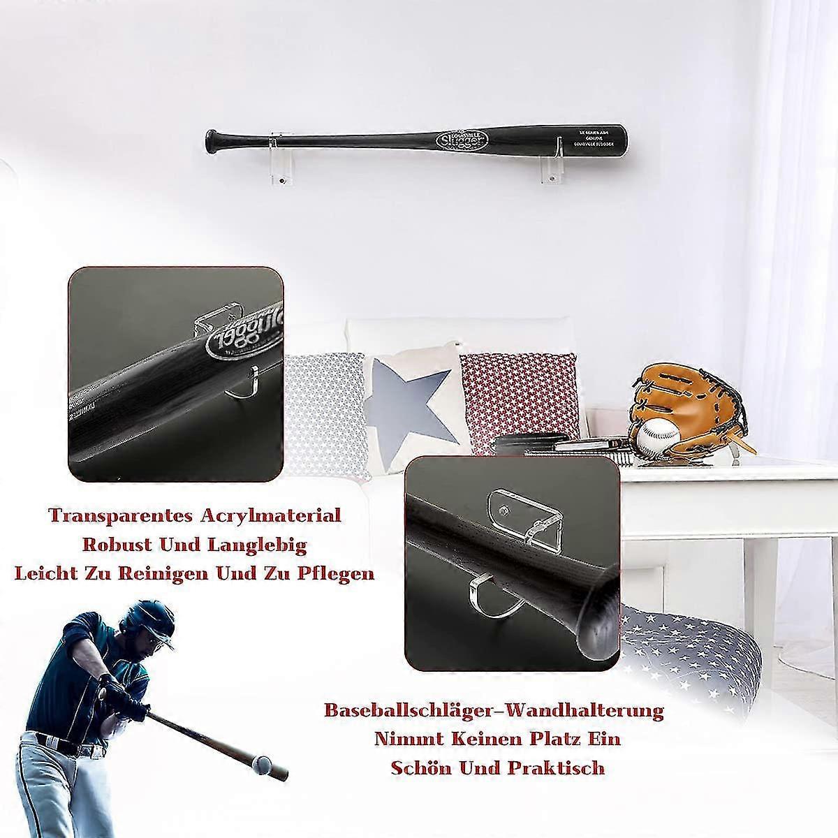 2 Pairs Of Acrylic Baseball Bat Stands, Clear Baseball Bat Display ...