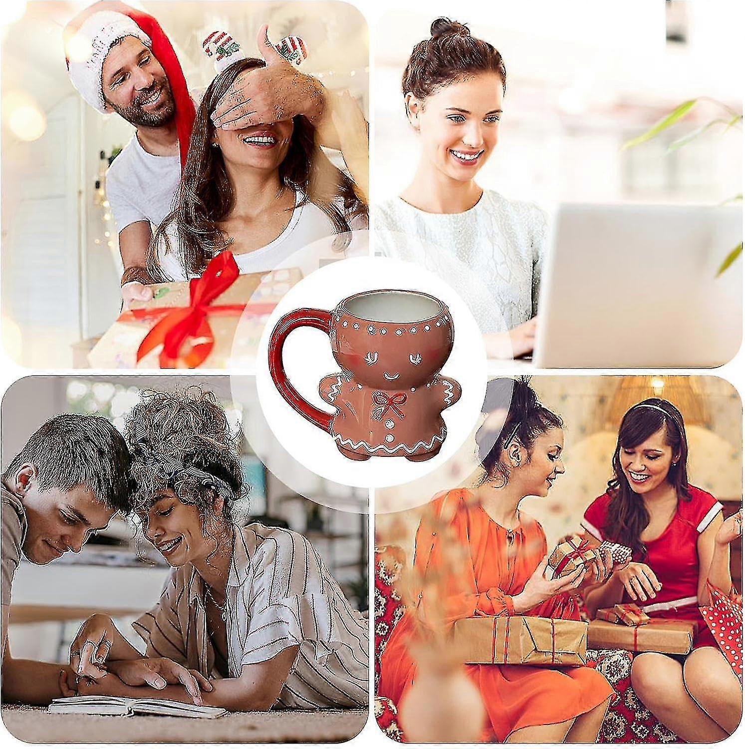 Gingerbread Man Mug, Ceramic Christmas Coffee Mugs Cute Cartoon 3d ...